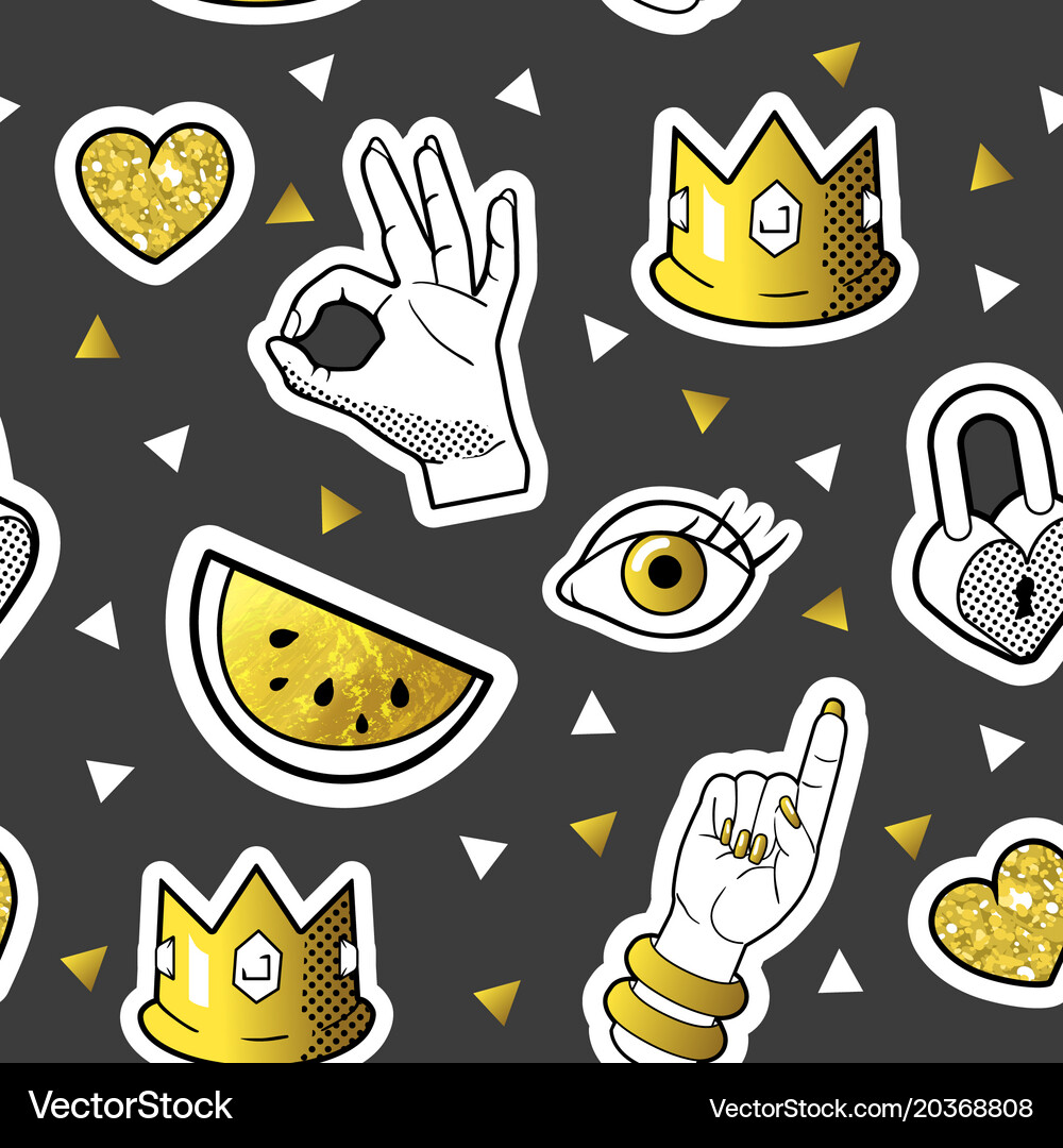 Fashionable seamless pattern in pop art style Vector Image