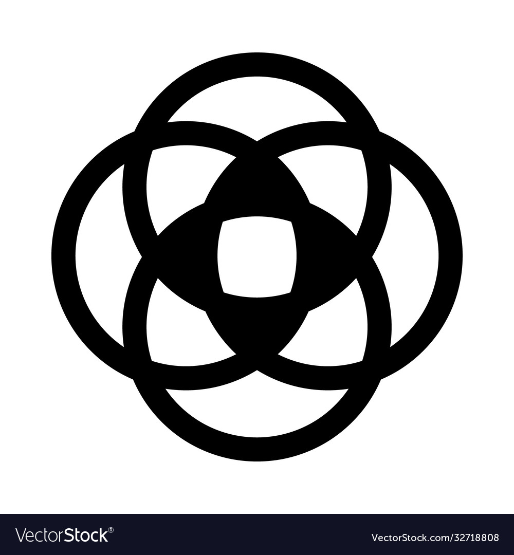 Flower round shaped ornament silhouette style icon