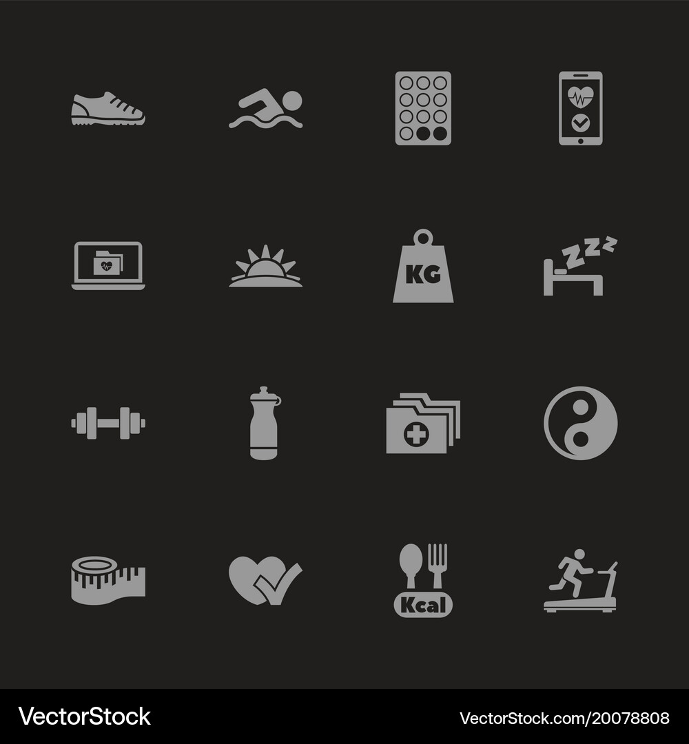 Healthy living - flat icons Royalty Free Vector Image