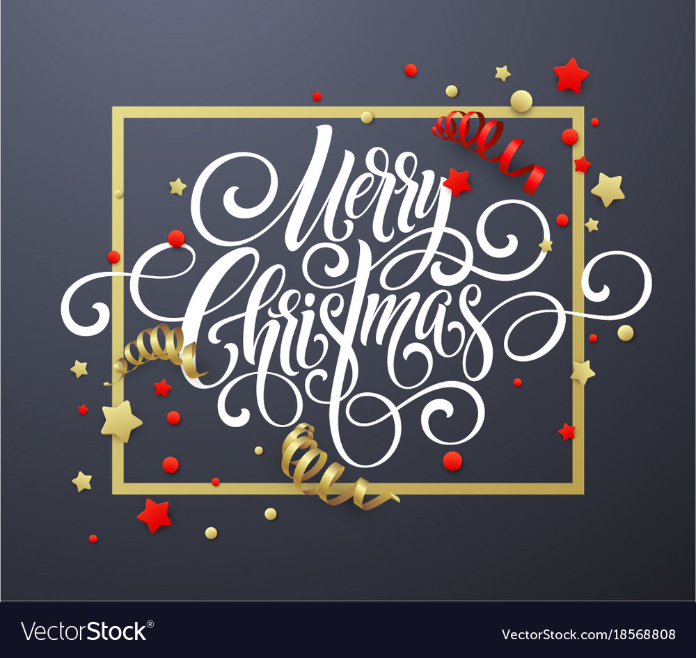 Merry christmas handwriting script lettering Vector Image Merry christmas handwriting script lettering Vector Image