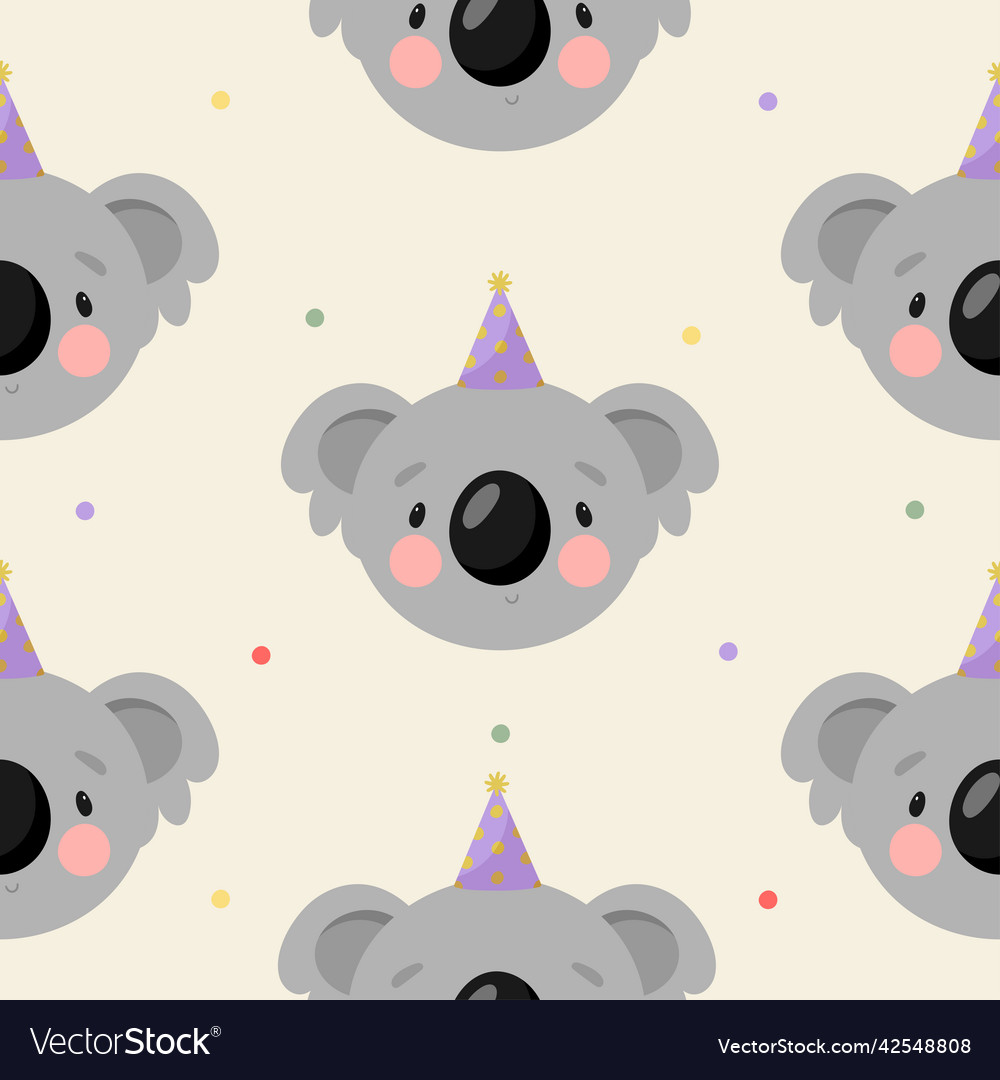 Pattern with cute koala Royalty Free Vector Image