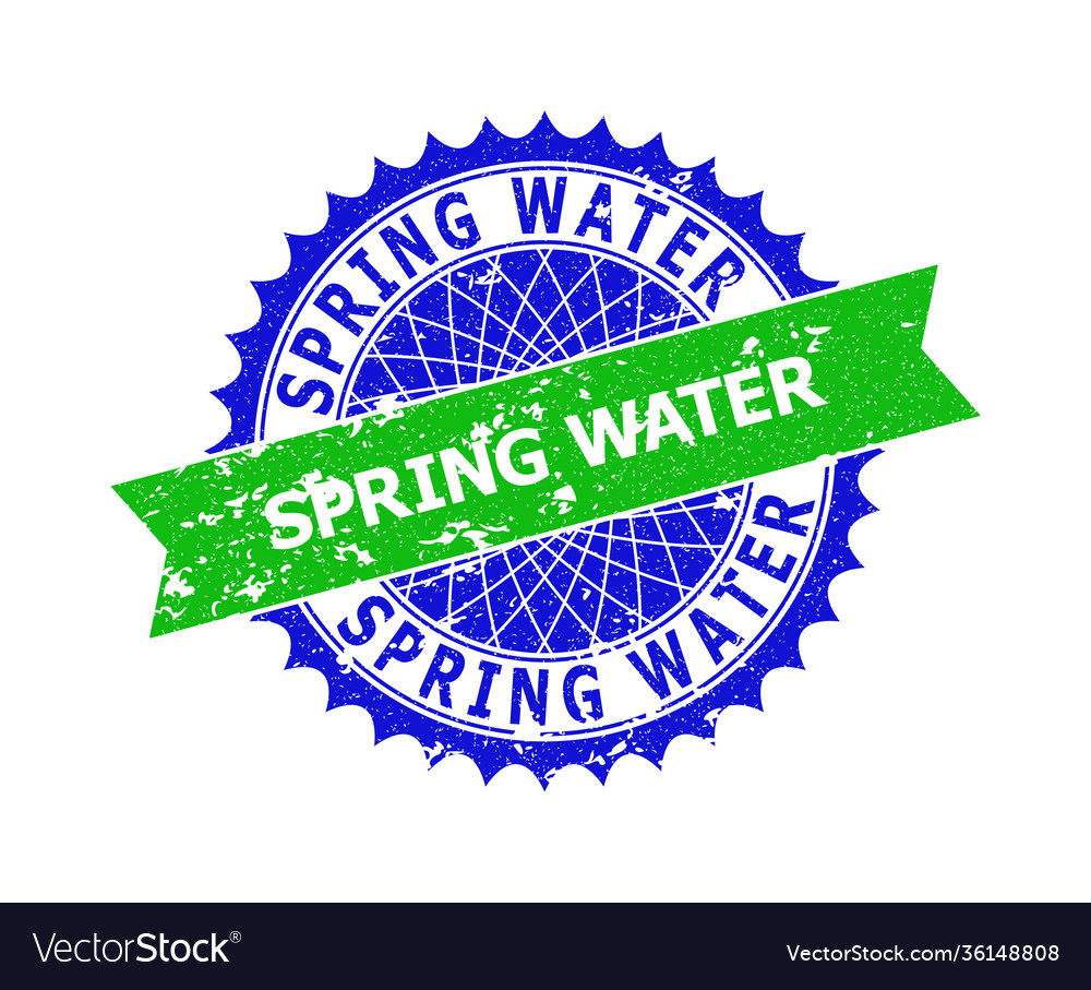 Spring water bicolor rosette grunged watermark Vector Image