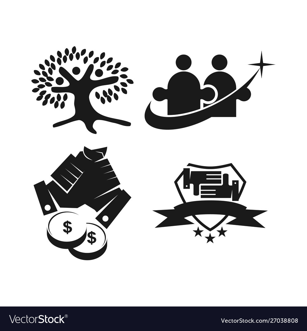 Tree money shield commitment teamwork together Vector Image