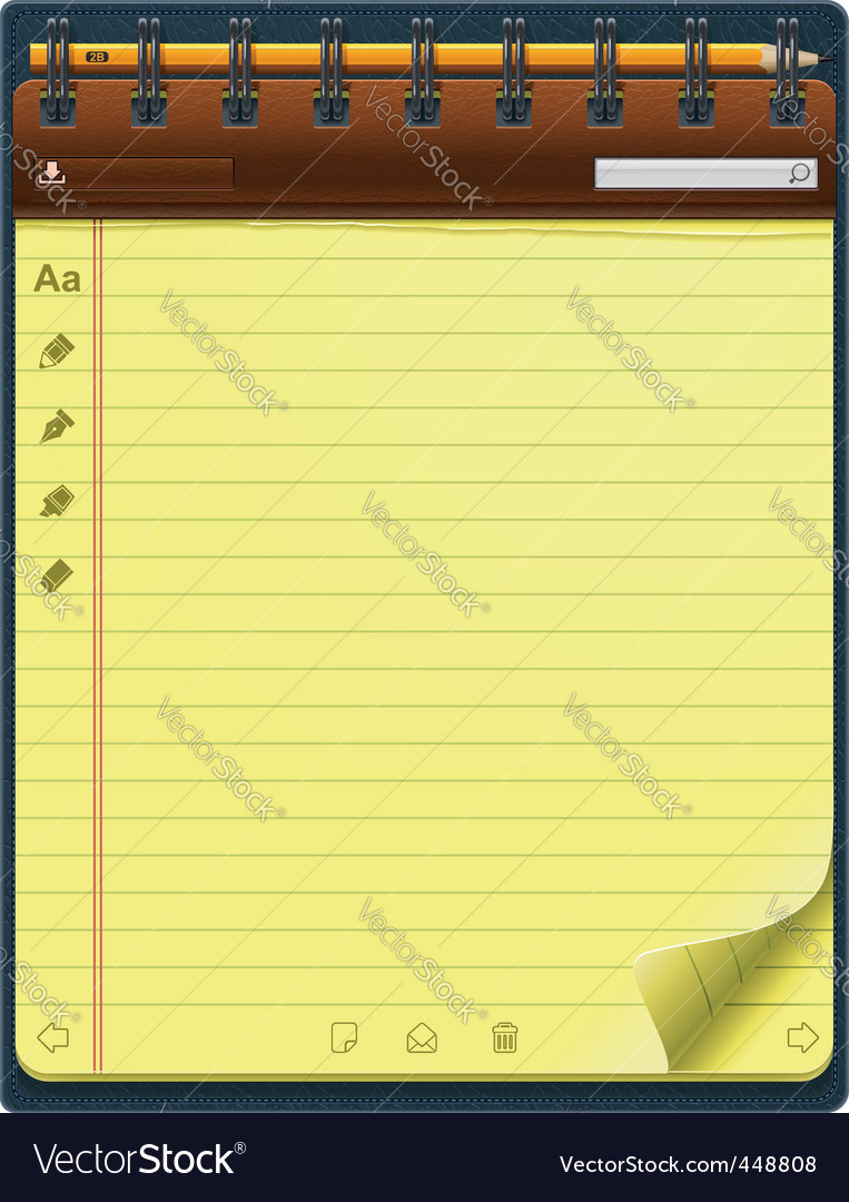 Vector notepad template Royalty Free Vector Image