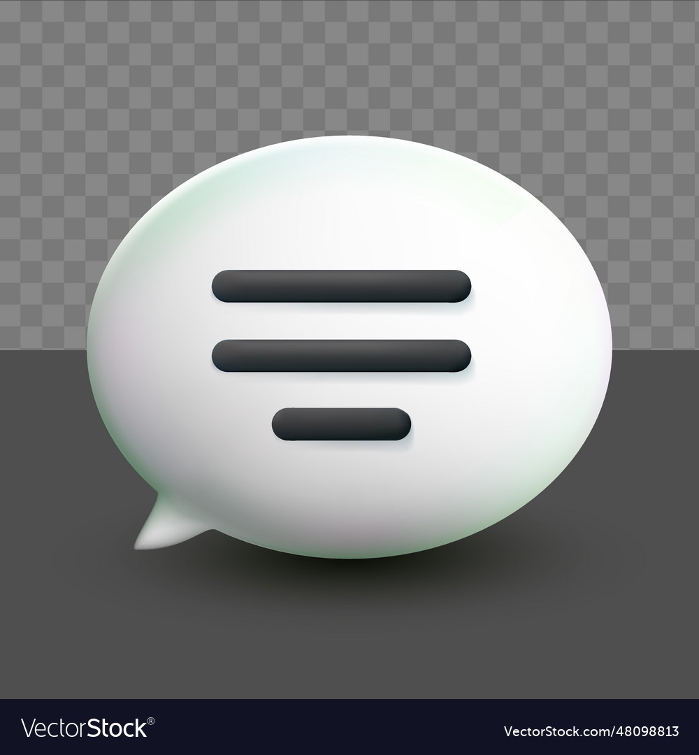 3d minimal white text chat bubbles on transparent Vector Image