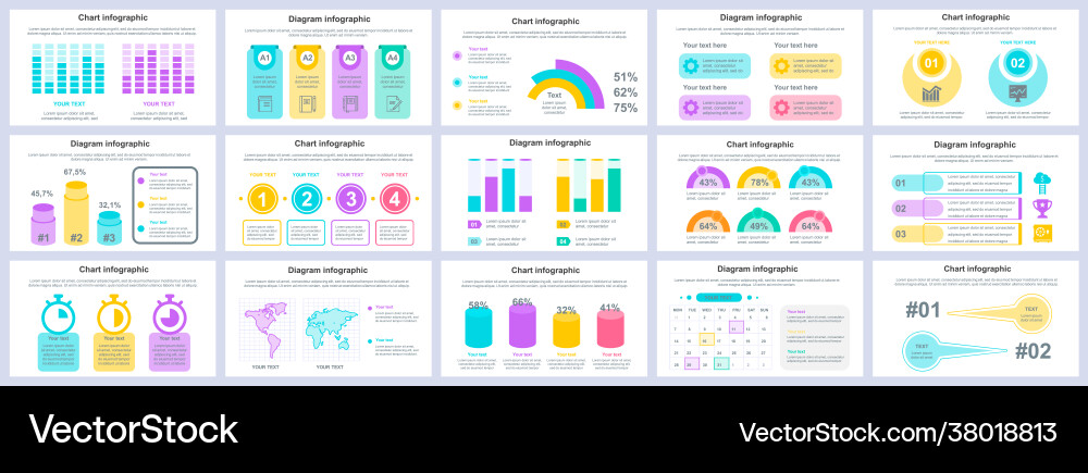 Bundle business and finance infographics Vector Image