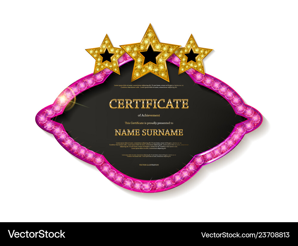 Certificate retro design template Royalty Free Vector Image