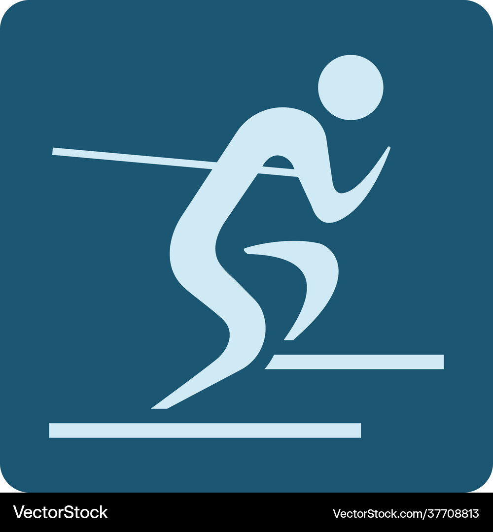Cross-country skiing icon Royalty Free Vector Image