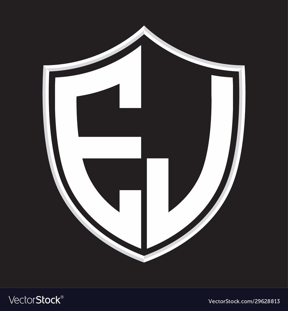 Ej logo monogram with shield shape isolated Vector Image