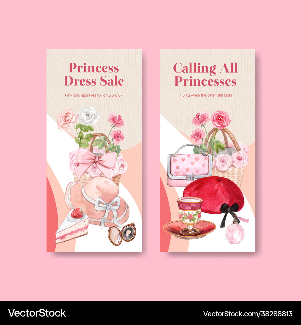 Flyer template with princess outfit concept Vector Image