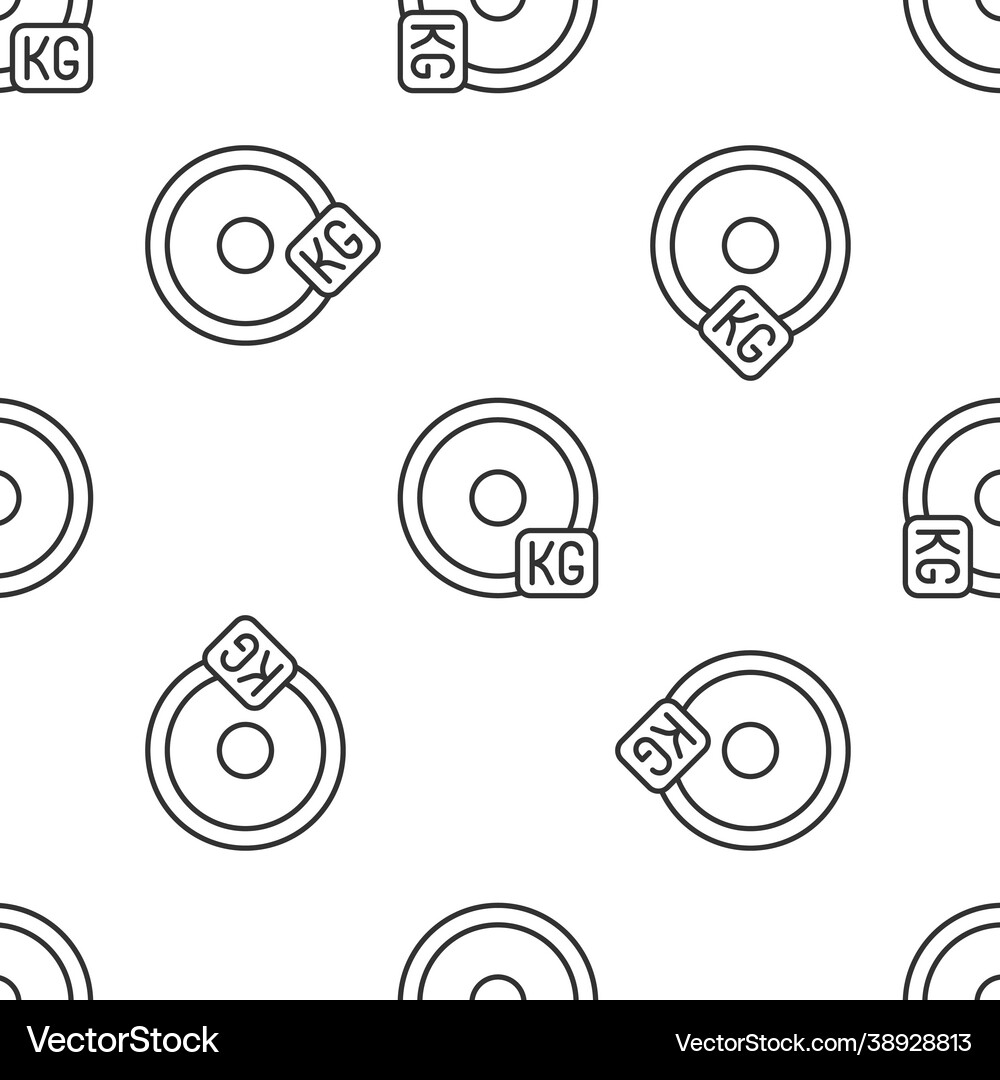 Grey line weight plate icon isolated seamless Vector Image