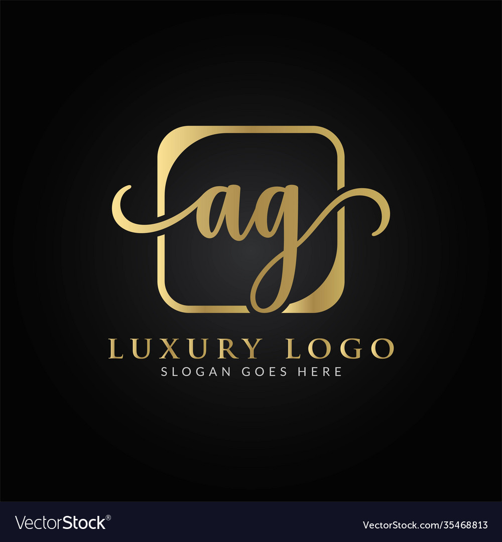 Initial ag letter logo design template creative Vector Image