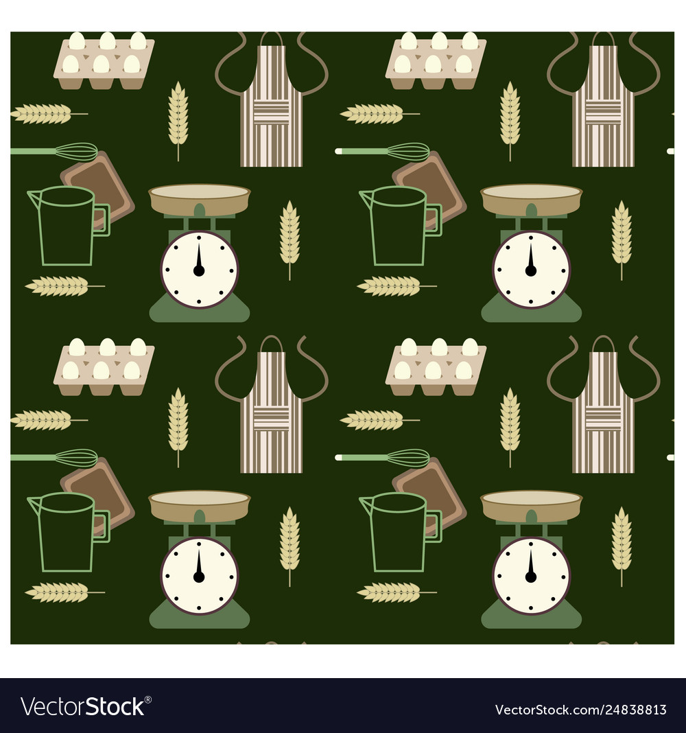 Kitchen pattern flat Royalty Free Vector Image