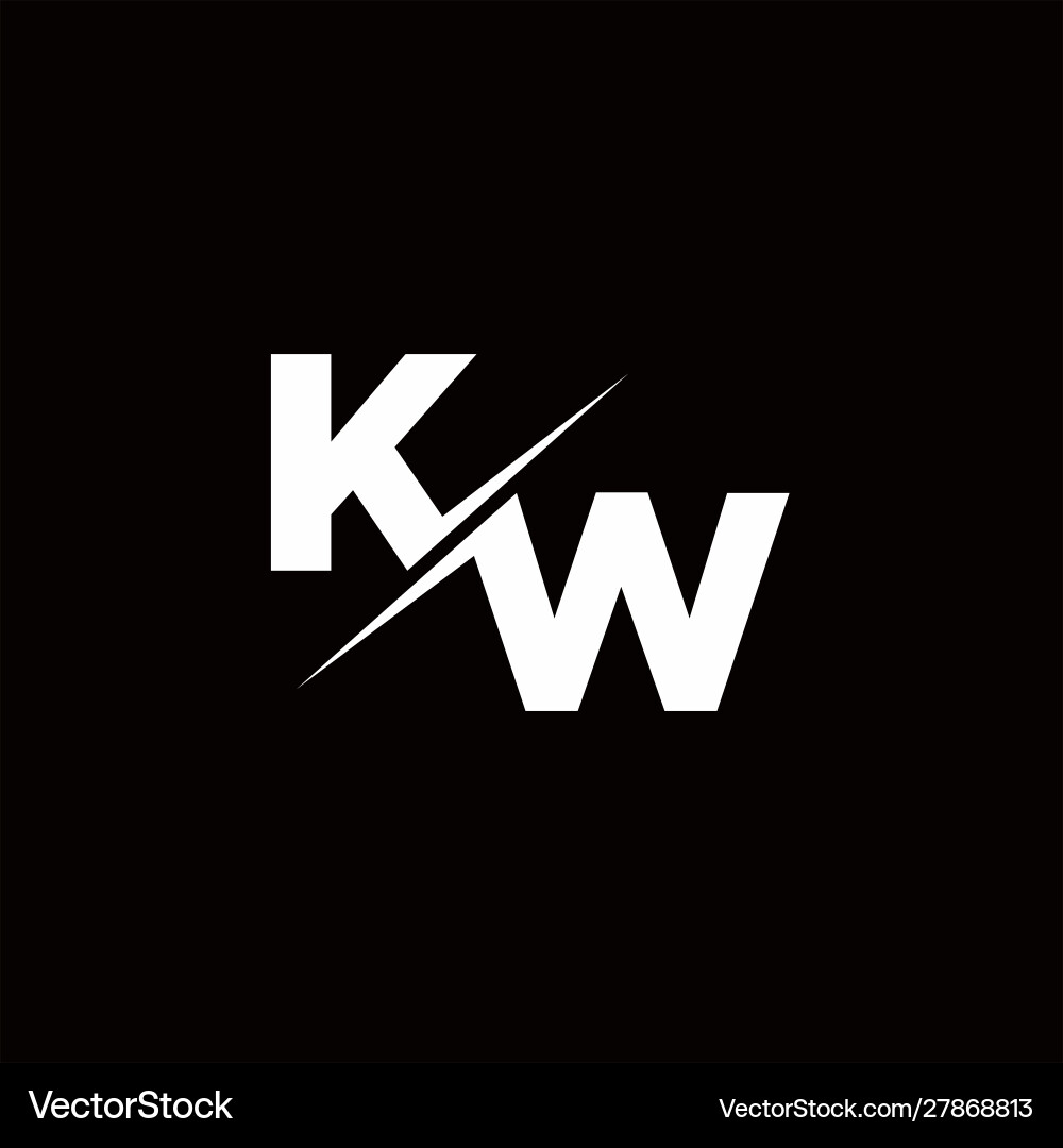 Kw logo letter monogram slash with modern logo Vector Image