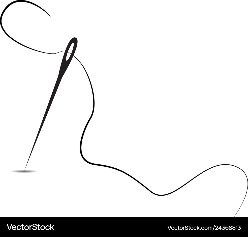 Needle and thread shadow Royalty Free Vector Image