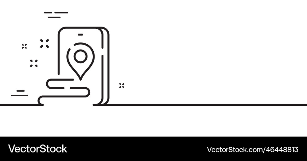 Place line icon phone map pin sign Royalty Free Vector Image
