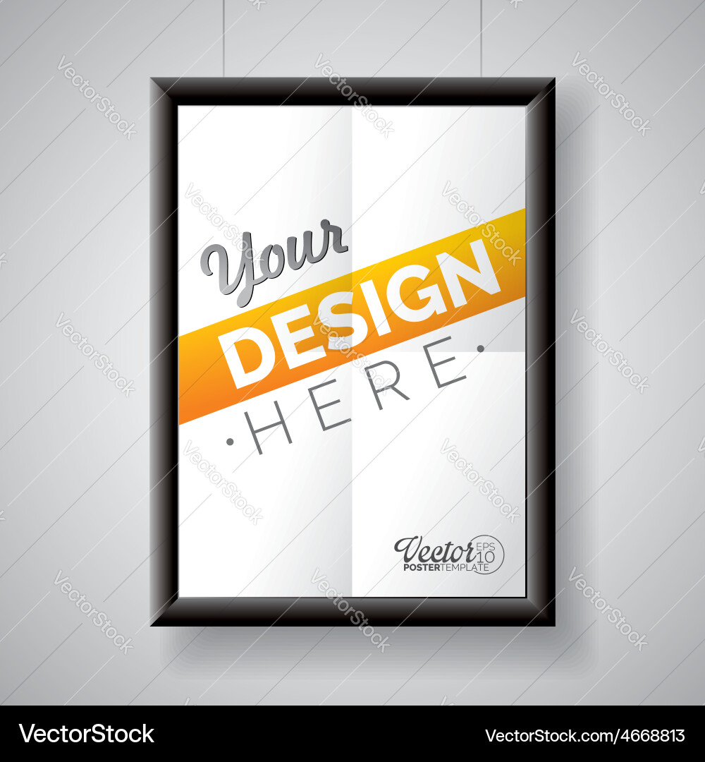 Poster frame template of a folded paper sheet Vector Image