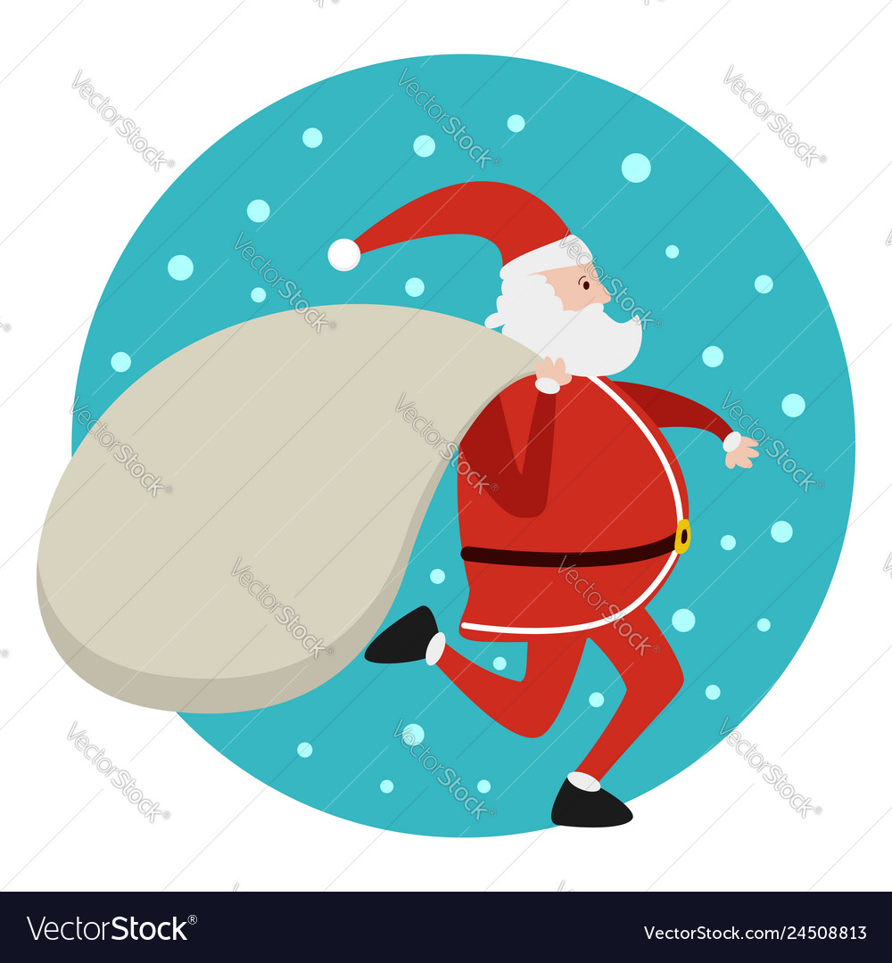 Santa running Royalty Free Vector Image - VectorStock Santa running Royalty Free Vector Image - VectorStock
