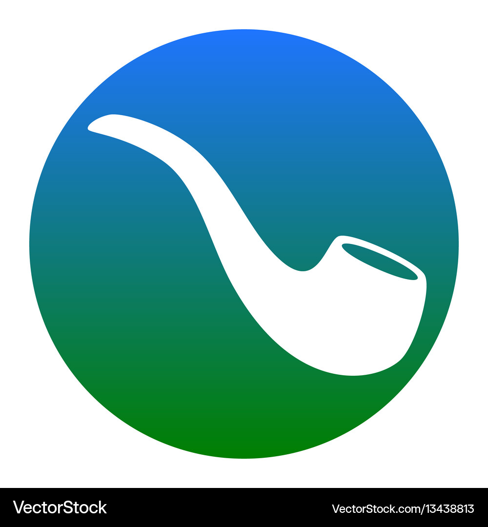 Smoke pipe sign white icon in bluish Royalty Free Vector