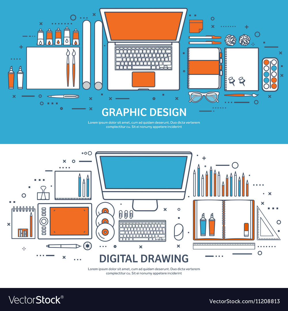 Study and education lined Royalty Free Vector Image