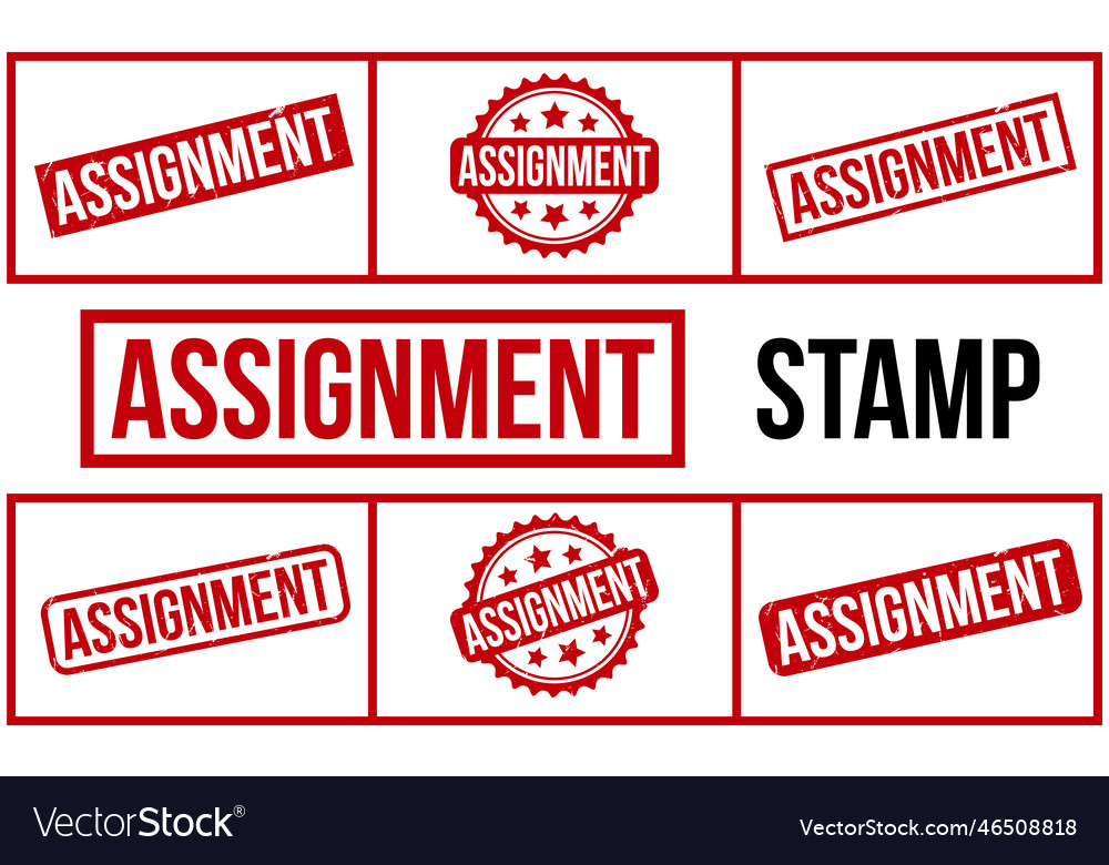Assignment rubber grunge stamp set Royalty Free Vector Image