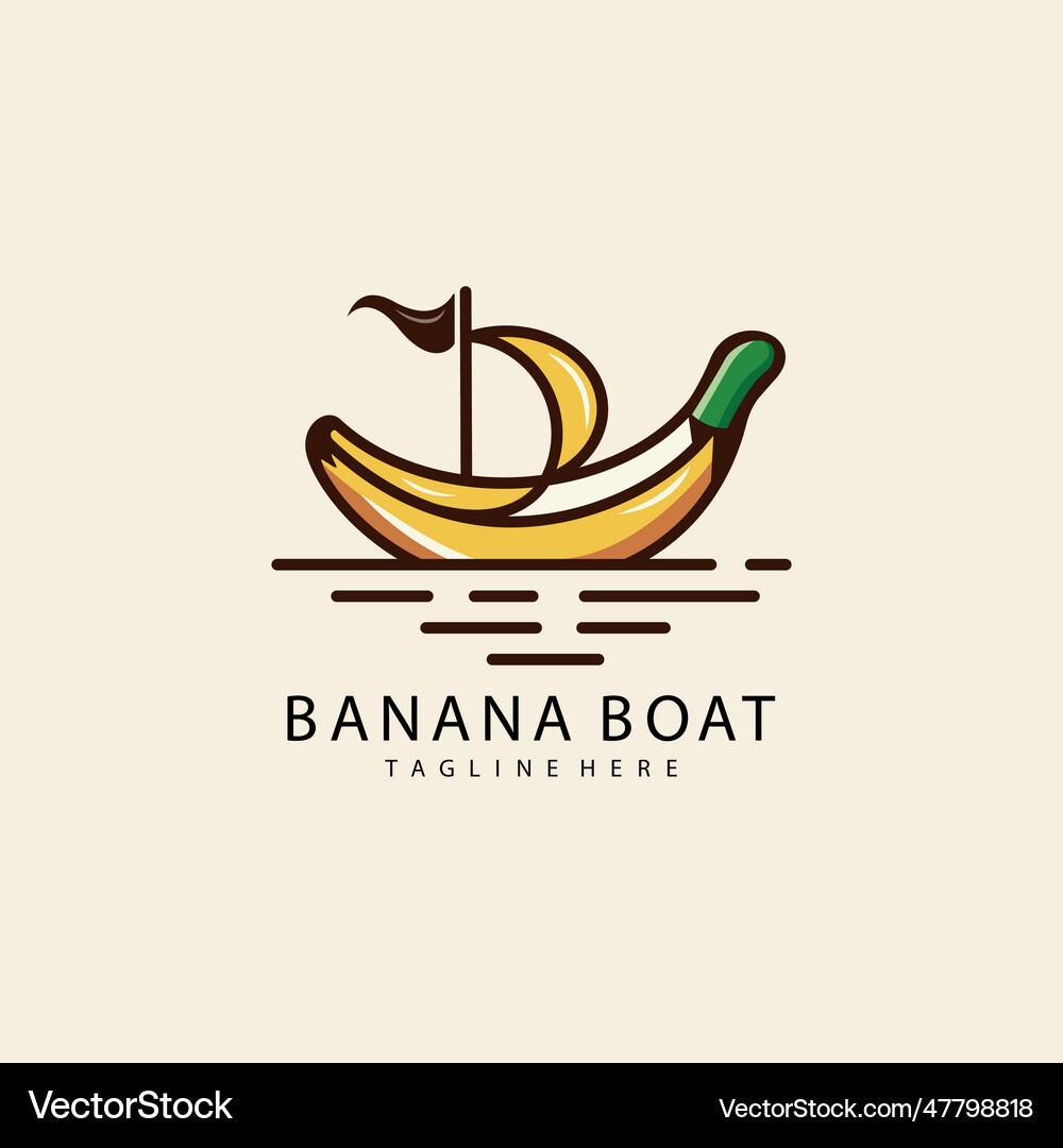 Banana boat logo design Royalty Free Vector Image