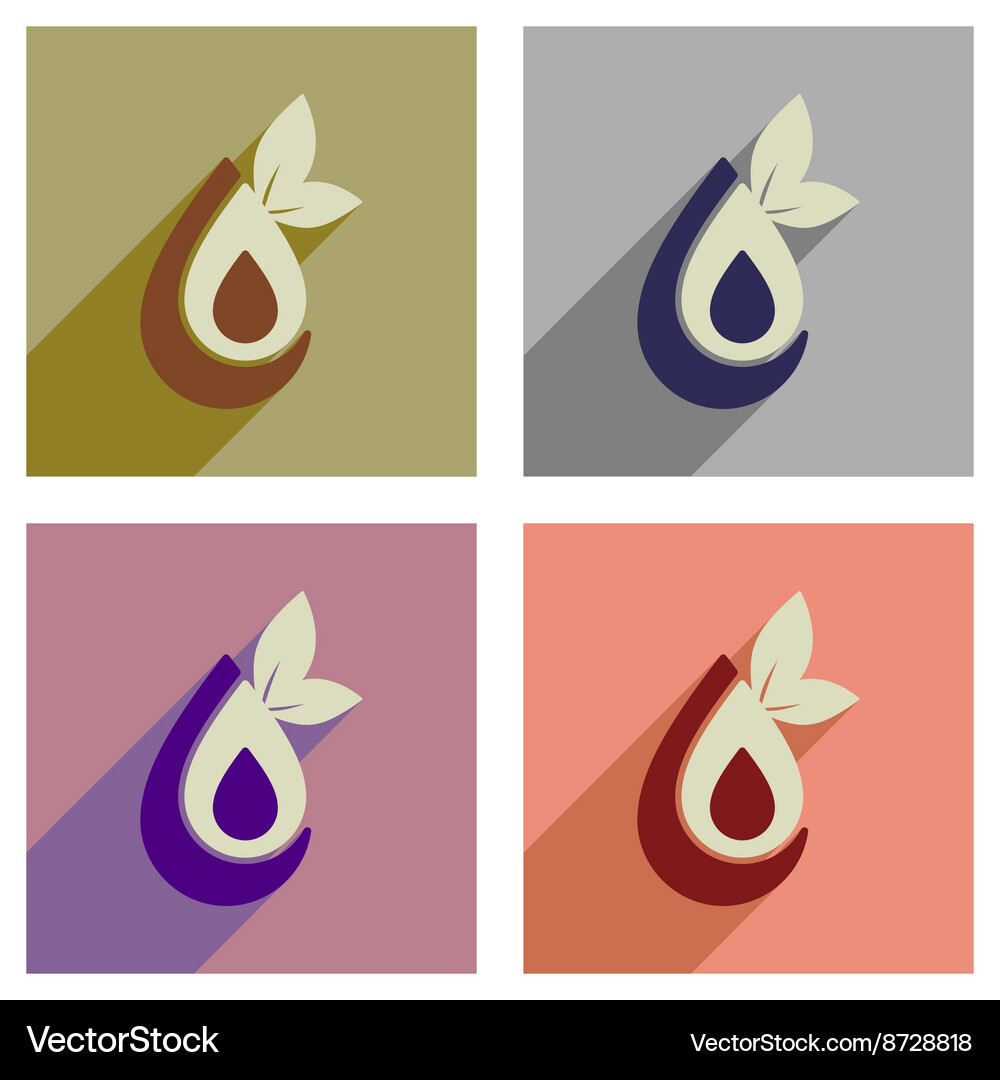 Concept flat icons with long shadow eco water Vector Image