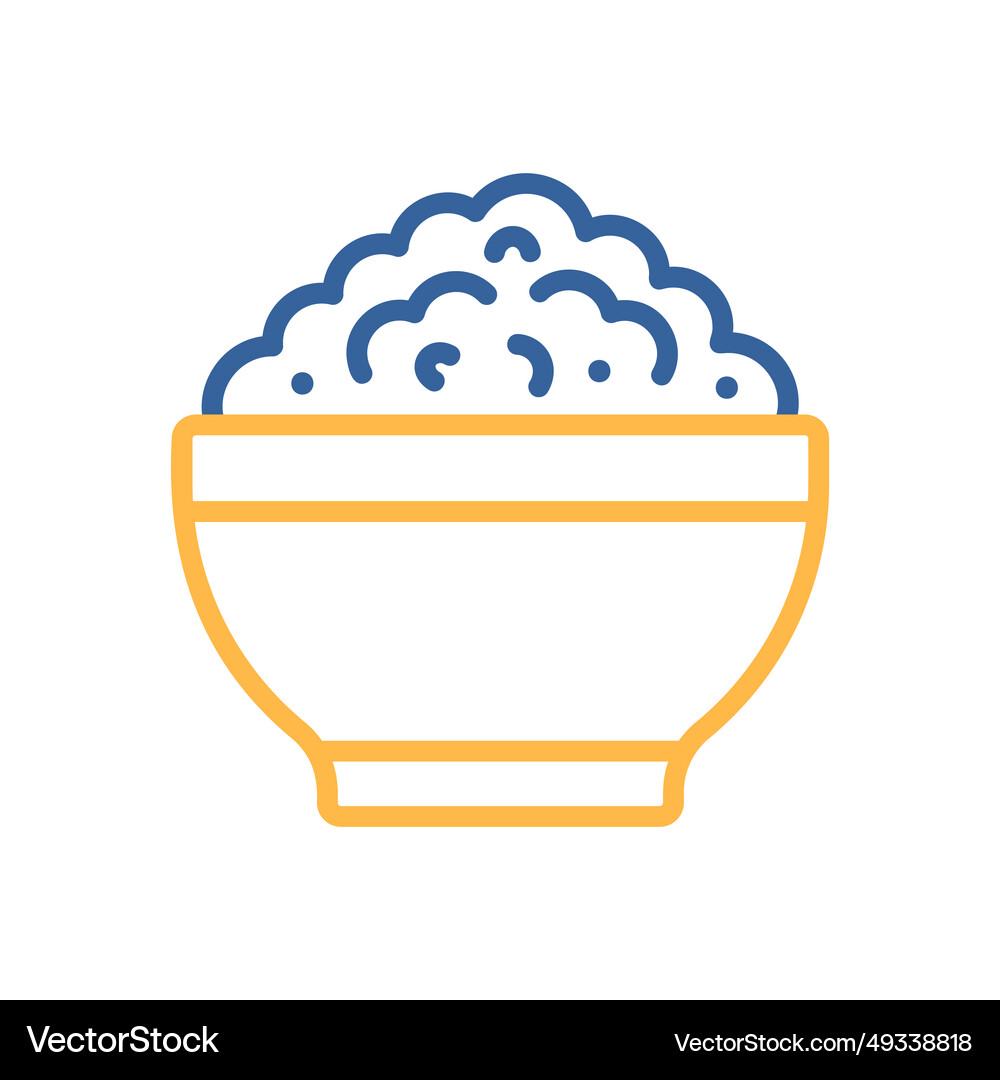 Cottage cheese in bowl icon Royalty Free Vector Image