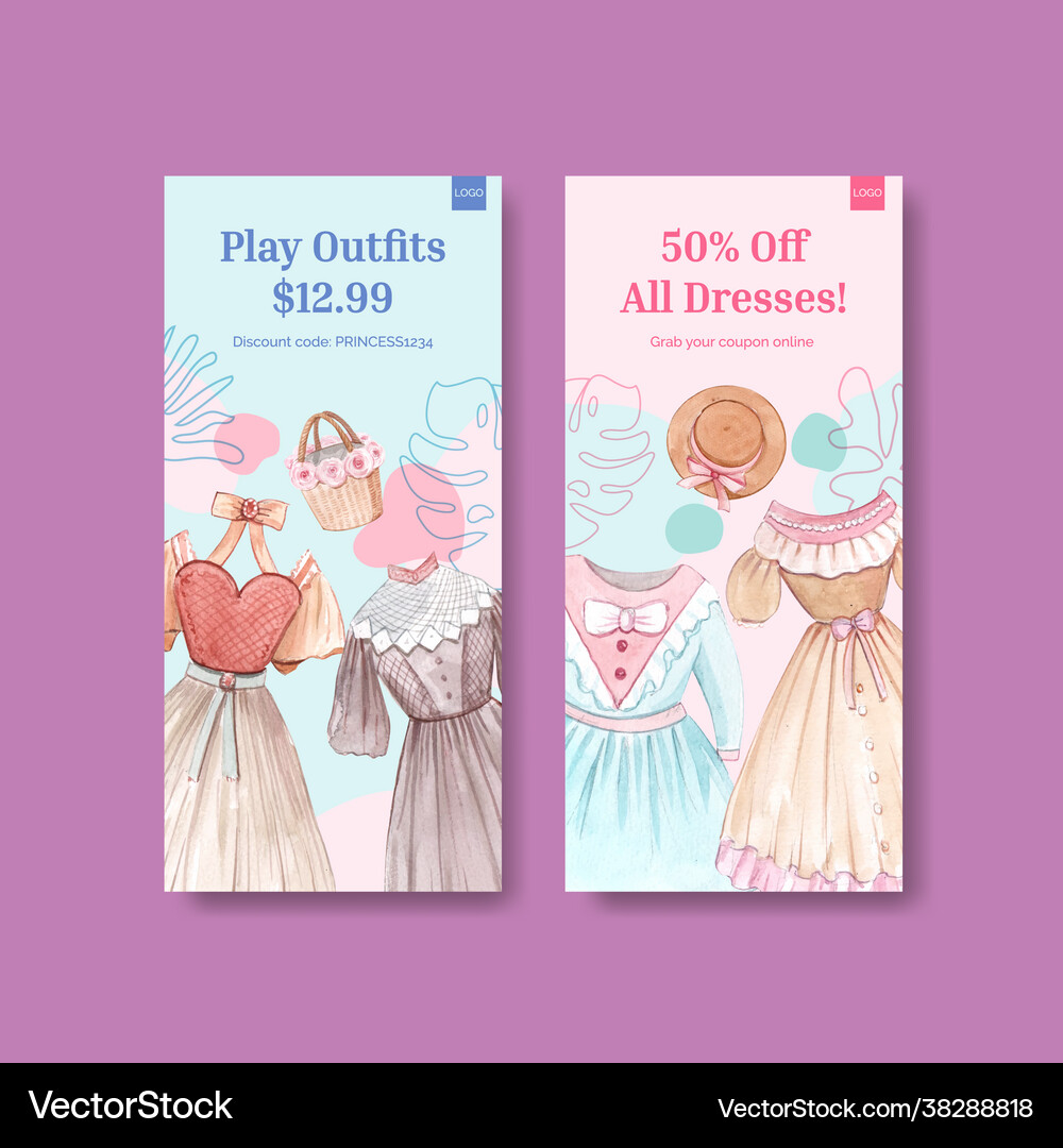 Flyer template with princess outfit concept Vector Image