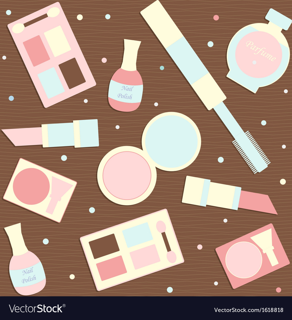 Makeup seamless pattern Royalty Free Vector Image