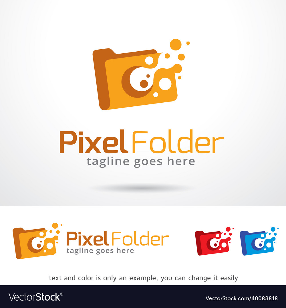 Pixel folder logo template Royalty Free Vector Image