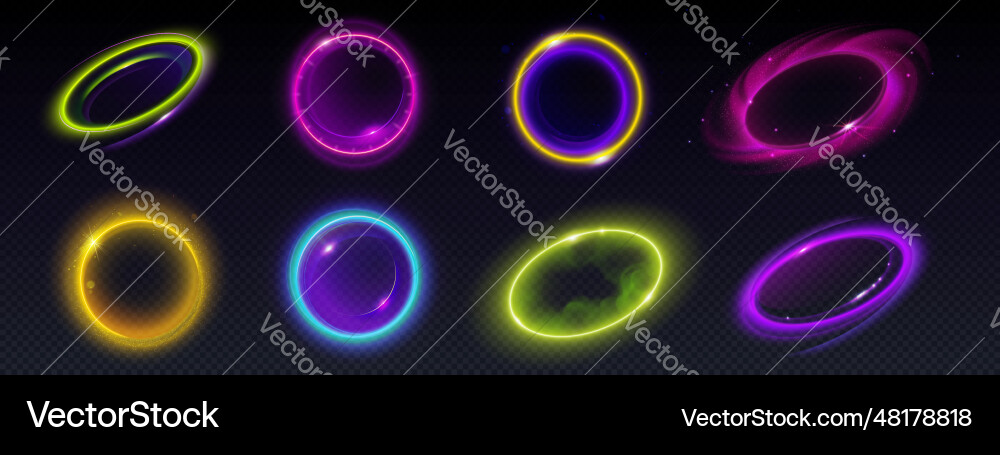 Realistic set of circular light flare effects Vector Image