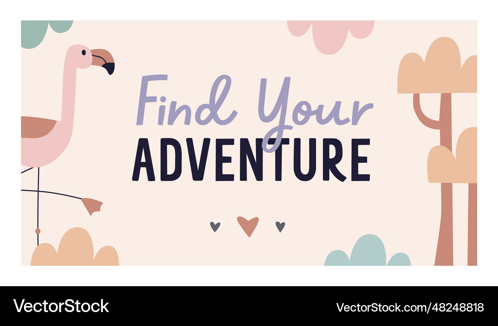 Scandinavian kids banner design horizontal Vector Image