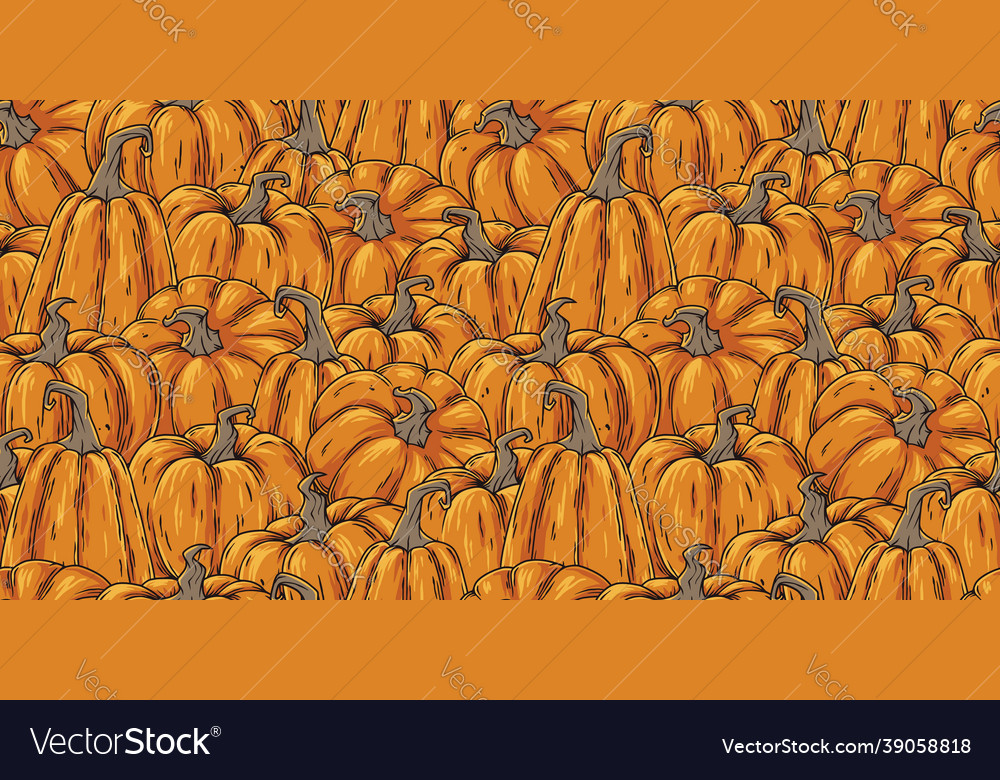 Seamless pattern with pumpkin for happy halloween Vector Image