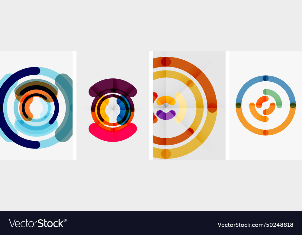 Set of colorful circle backgrounds Royalty Free Vector Image
