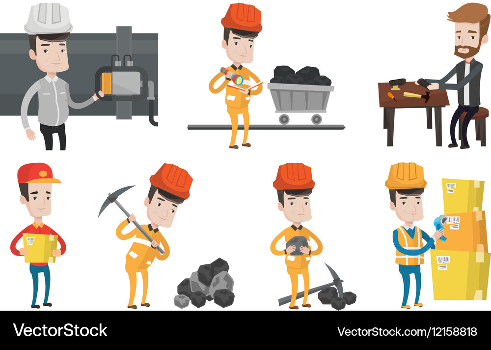 Set of industrial workers Royalty Free Vector Image