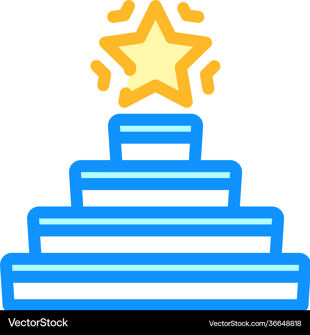 Successful goal achievement color icon Royalty Free Vector