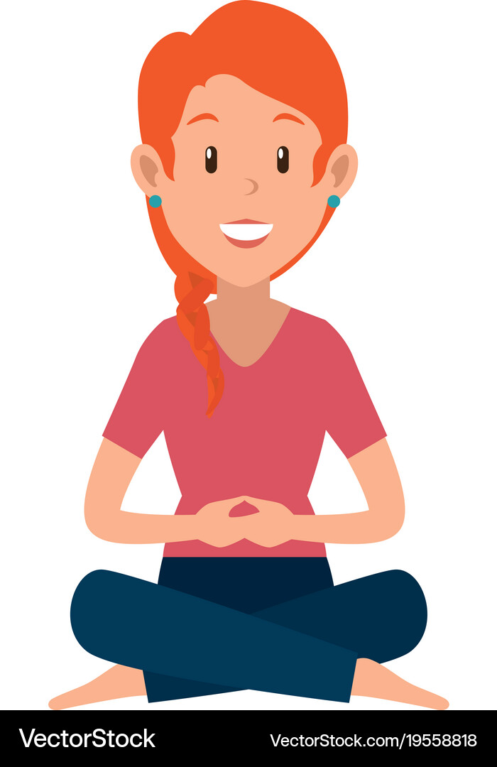 Woman practicing yoga avatar Royalty Free Vector Image