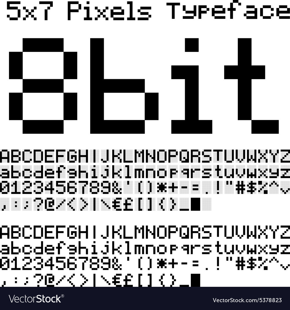 8 Bit Font Royalty Free Vector Image VectorStock
