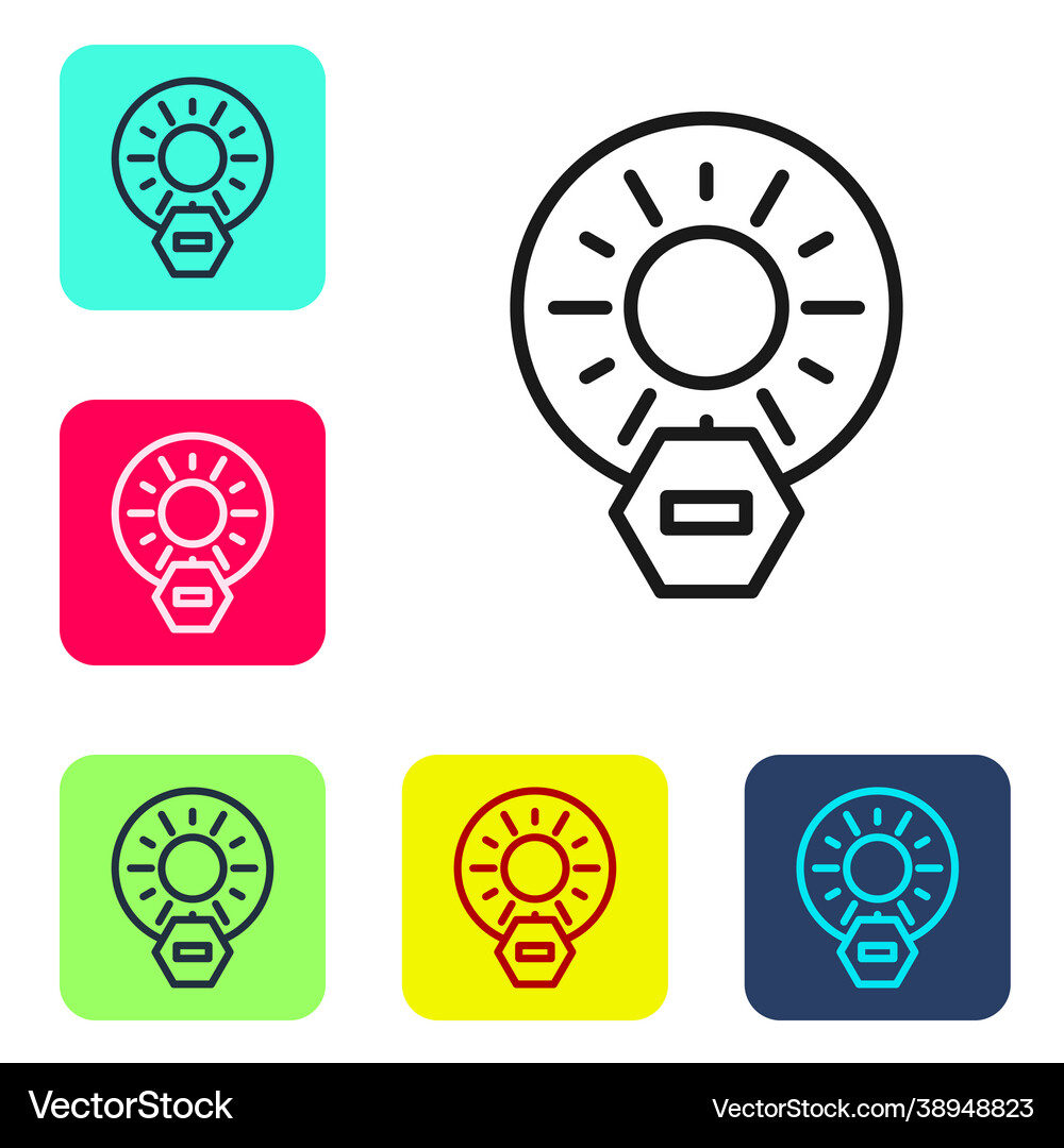 Black line no direct sunlight icon isolated Vector Image