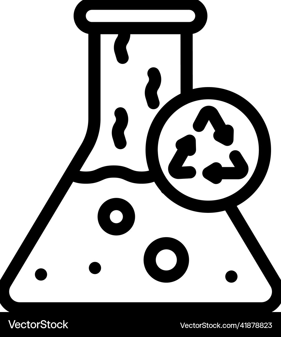 Chemicals waste line icon Royalty Free Vector Image