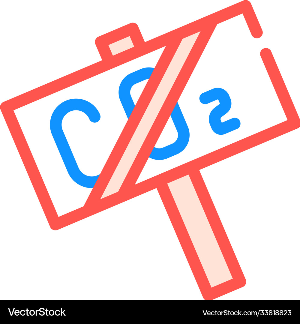 Co2 crossed nameplate color icon Royalty Free Vector Image