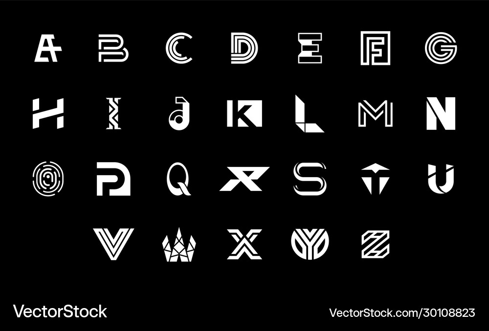 Collection letter a to z logo Royalty Free Vector Image