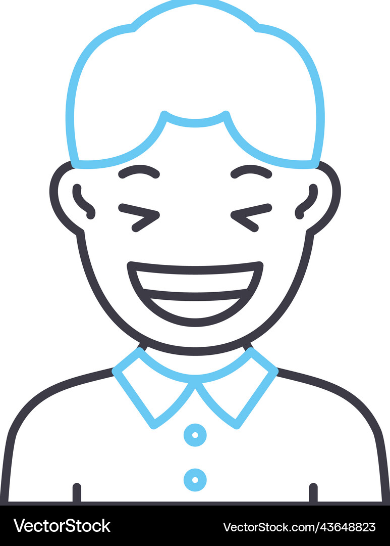 Laugh line icon outline symbol Royalty Free Vector Image