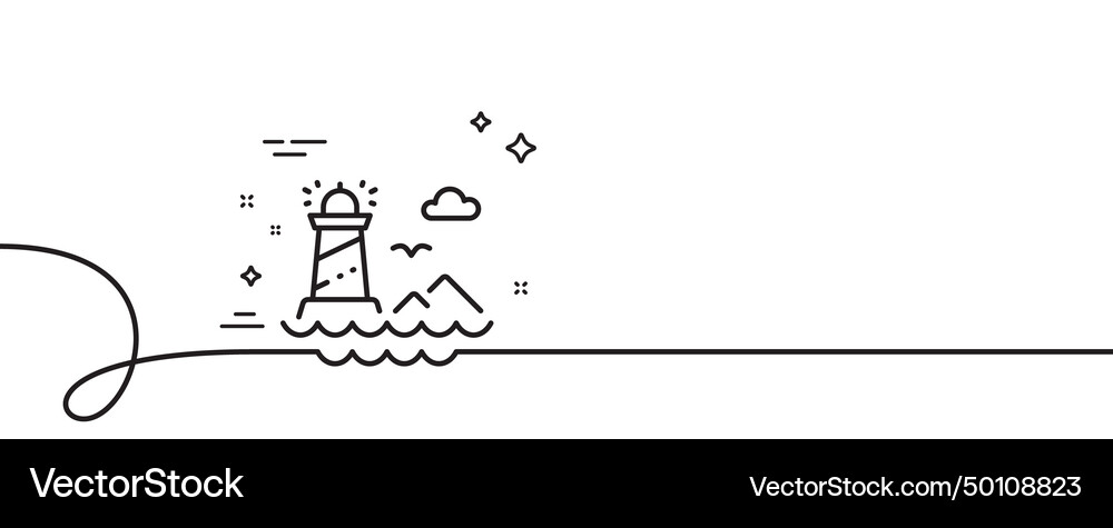 Lighthouse line icon beacon tower sign Royalty Free Vector