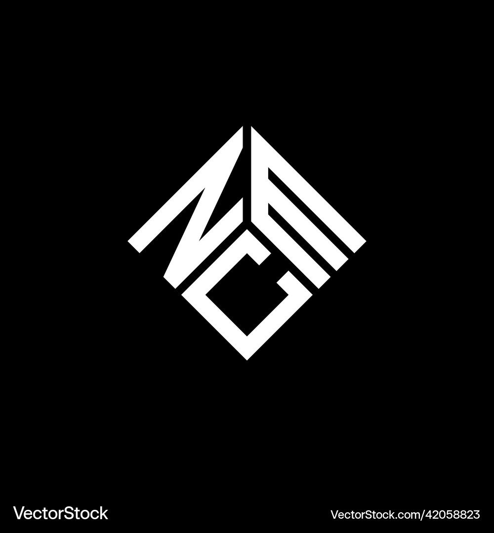 Ncm letter logo design on black background Vector Image
