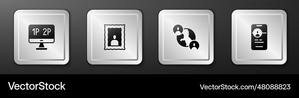 Set computer monitor screen picture frame bff Vector Image