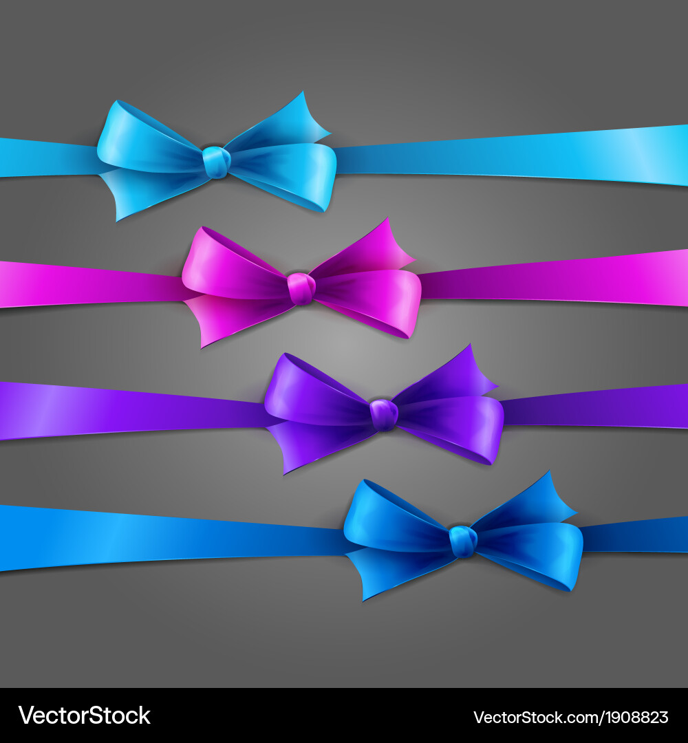 Set of color bow Royalty Free Vector Image - VectorStock