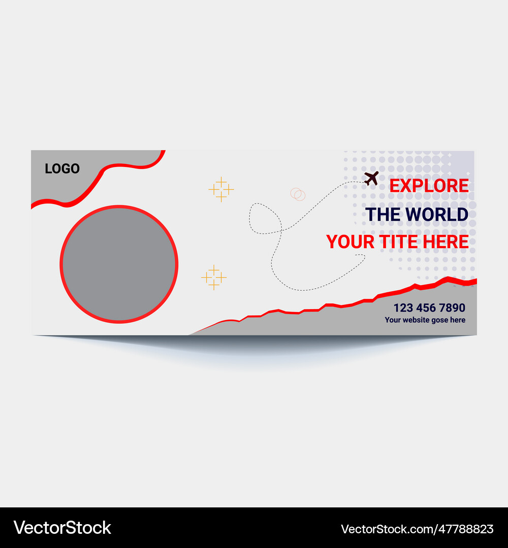 Travel tours banner template horizontal Royalty Free Vector