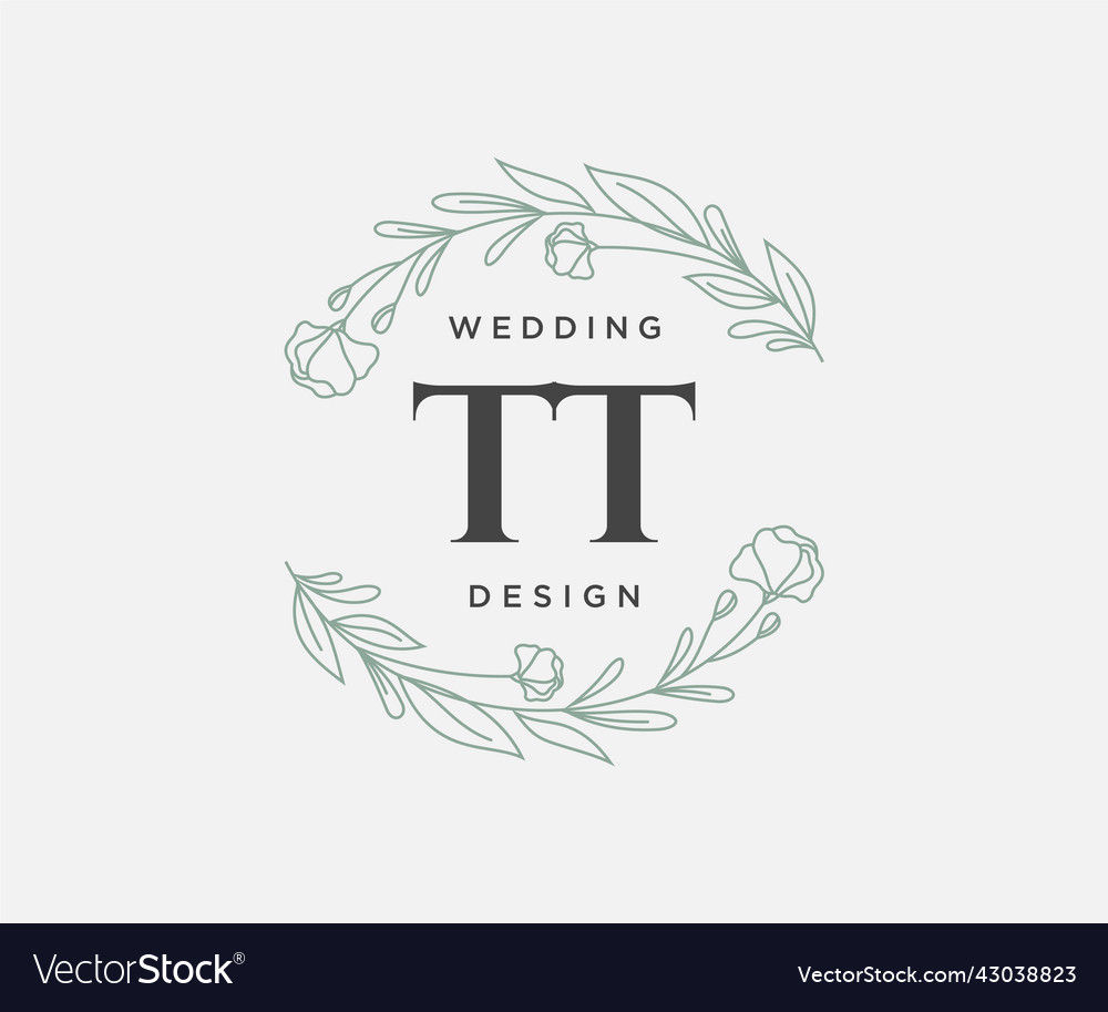Tt initials letter wedding monogram logos Vector Image